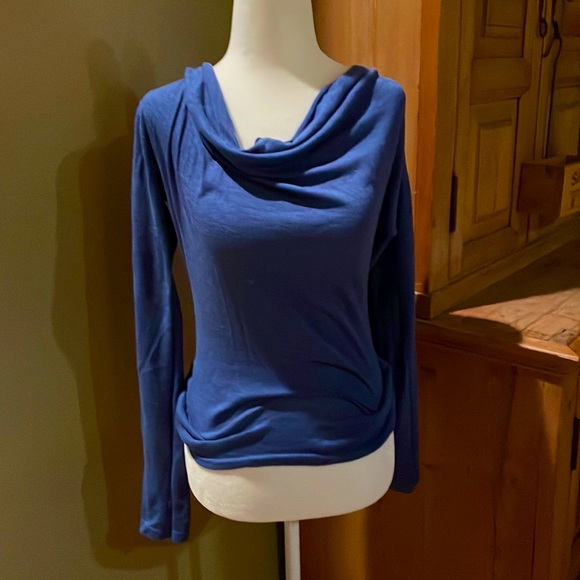Poof! | Tops | Poof Sexy Blue Low Neck With Racer Open Back Lace | Poshmark